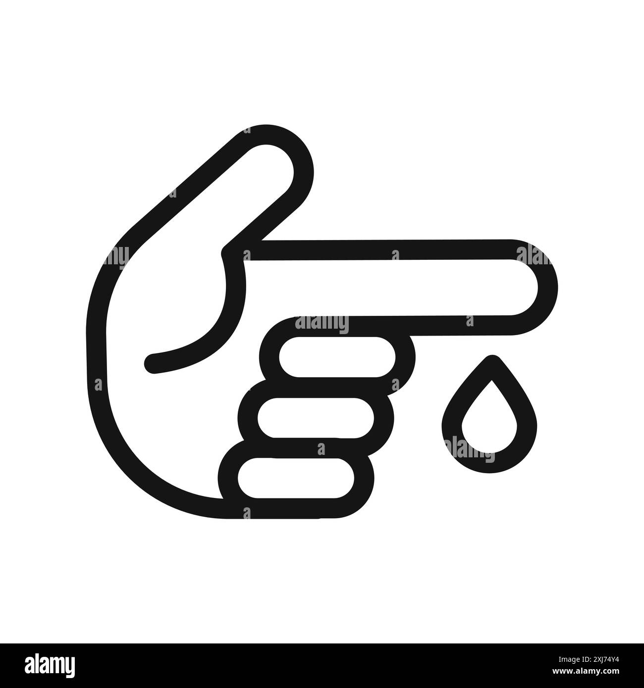 Hand with blood drop icon vector line logo mark or symbol set ...
