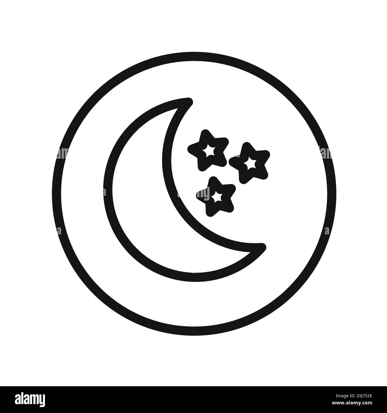 Moon and stars icon vector line logo mark or symbol set collection ...