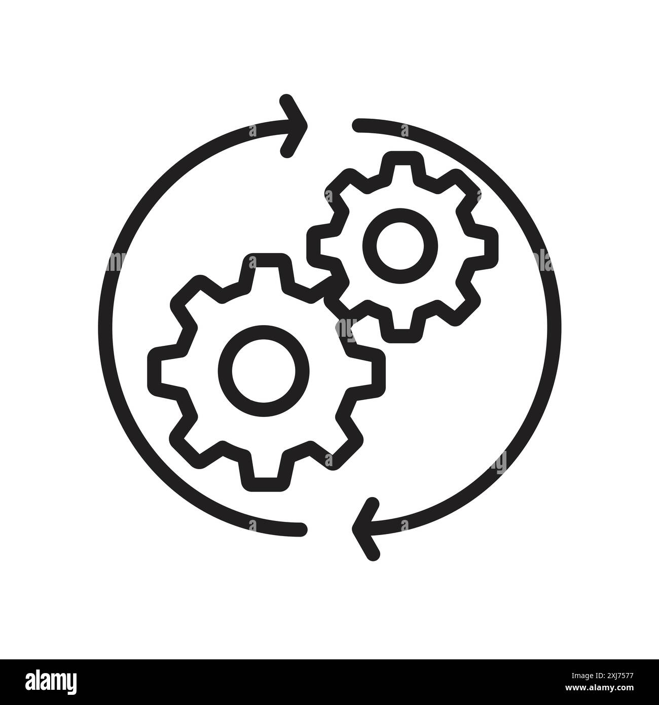 processing icon vector line logo mark or symbol set collection outline ...