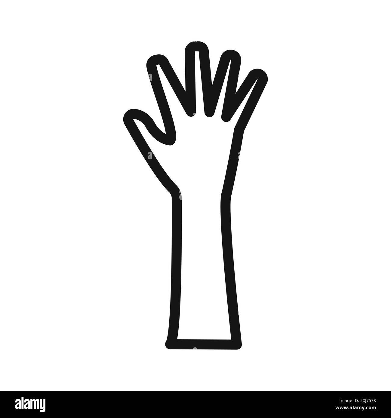 Raised Hand icon vector line logo mark or symbol set collection outline ...