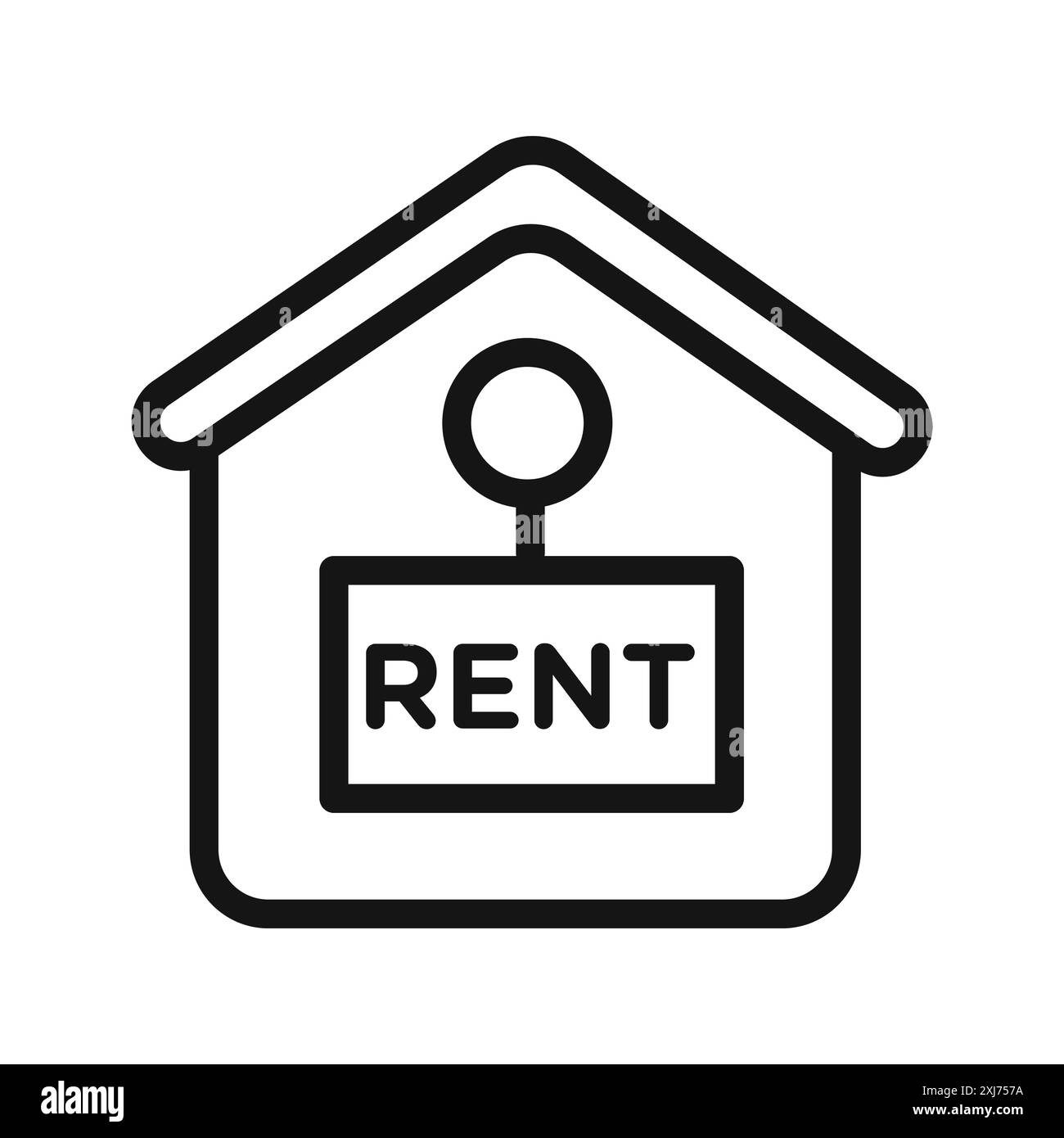 House rent icon vector line logo mark or symbol set collection outline ...