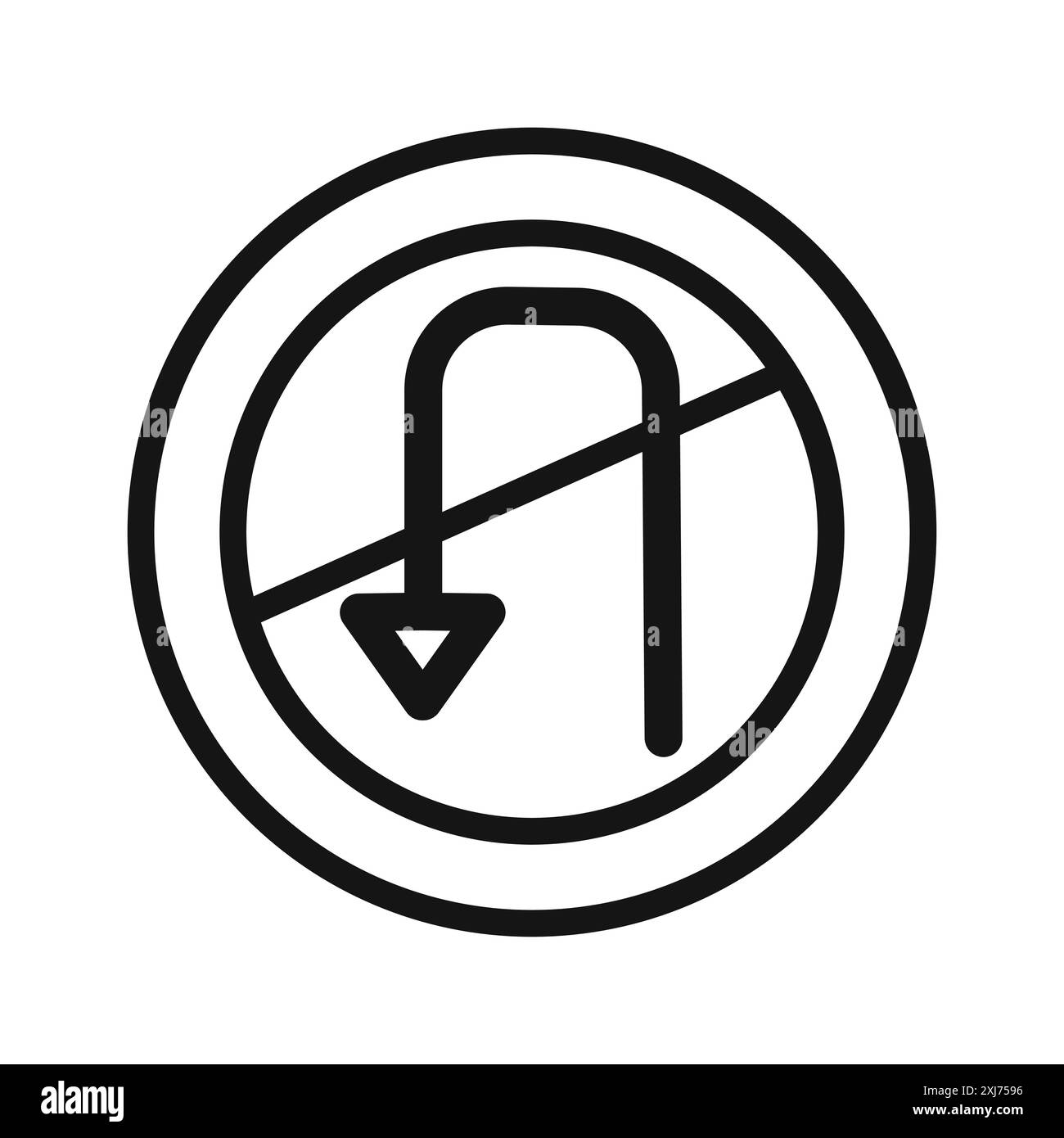 U turn prohibited Black and White Stock Photos & Images - Alamy