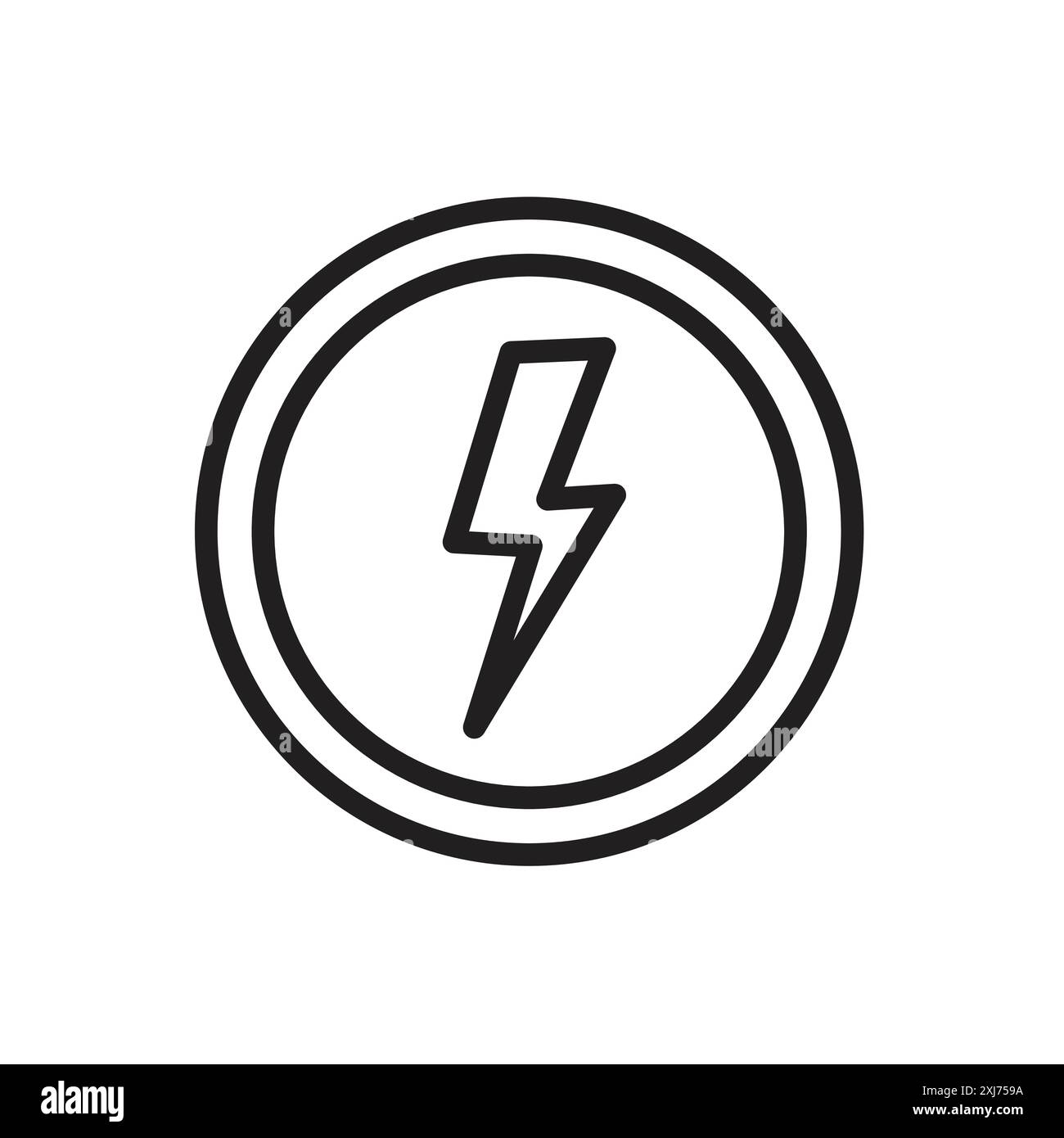 Lightning thunderbolt pictogram outline hi-res stock photography and ...