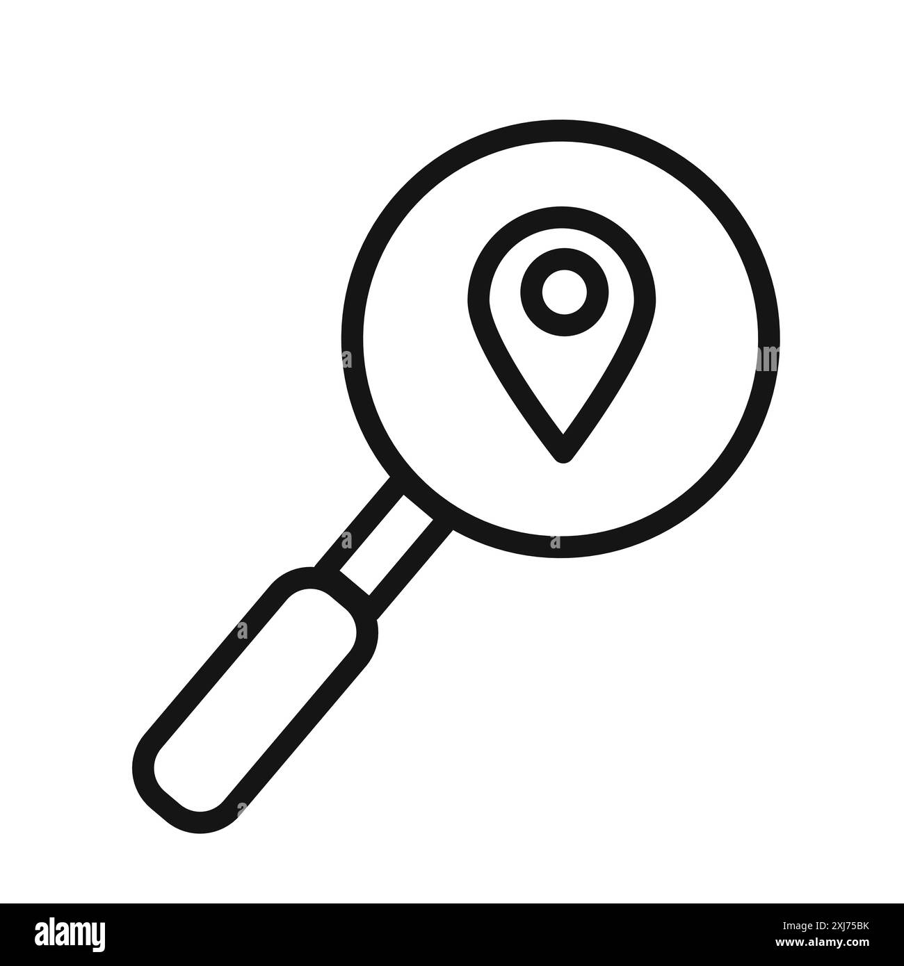 Location search icon vector line logo mark or symbol set collection ...