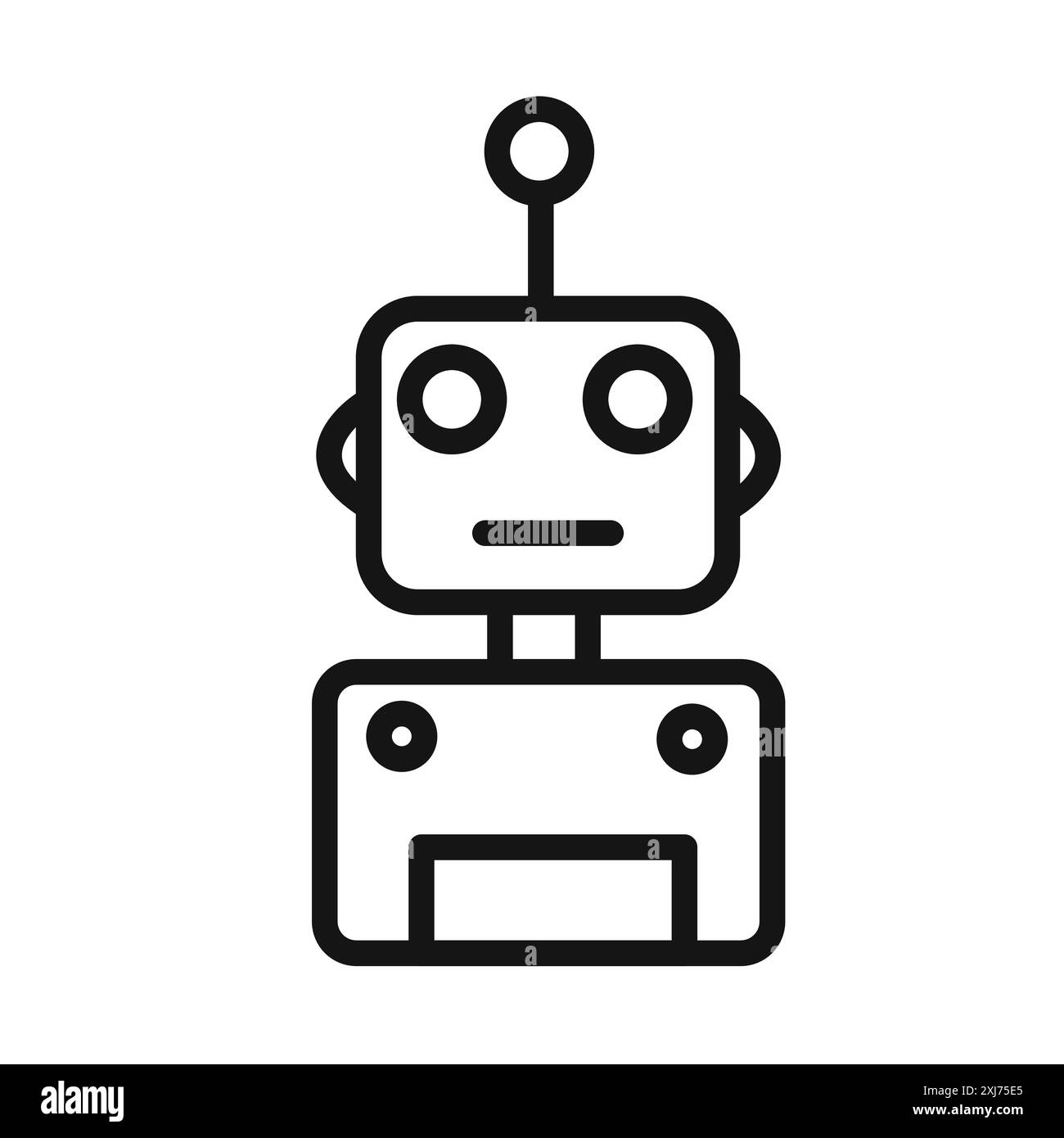 Robot Icon vector line logo mark or symbol set collection outline style ...