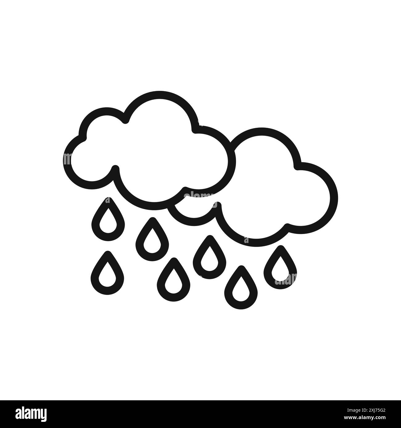Rain icon vector line logo mark or symbol set collection outline style ...