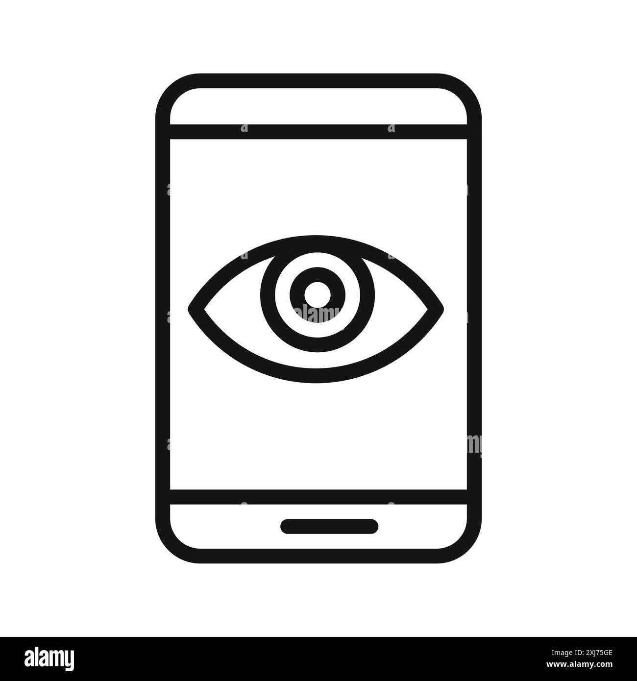 Mobile Eye Icon vector line logo mark or symbol set collection outline ...
