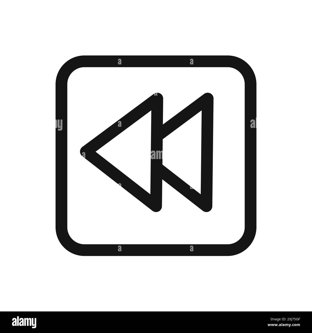 Rewind Previous Back arrow icon vector line logo mark or symbol set collection outline style ...