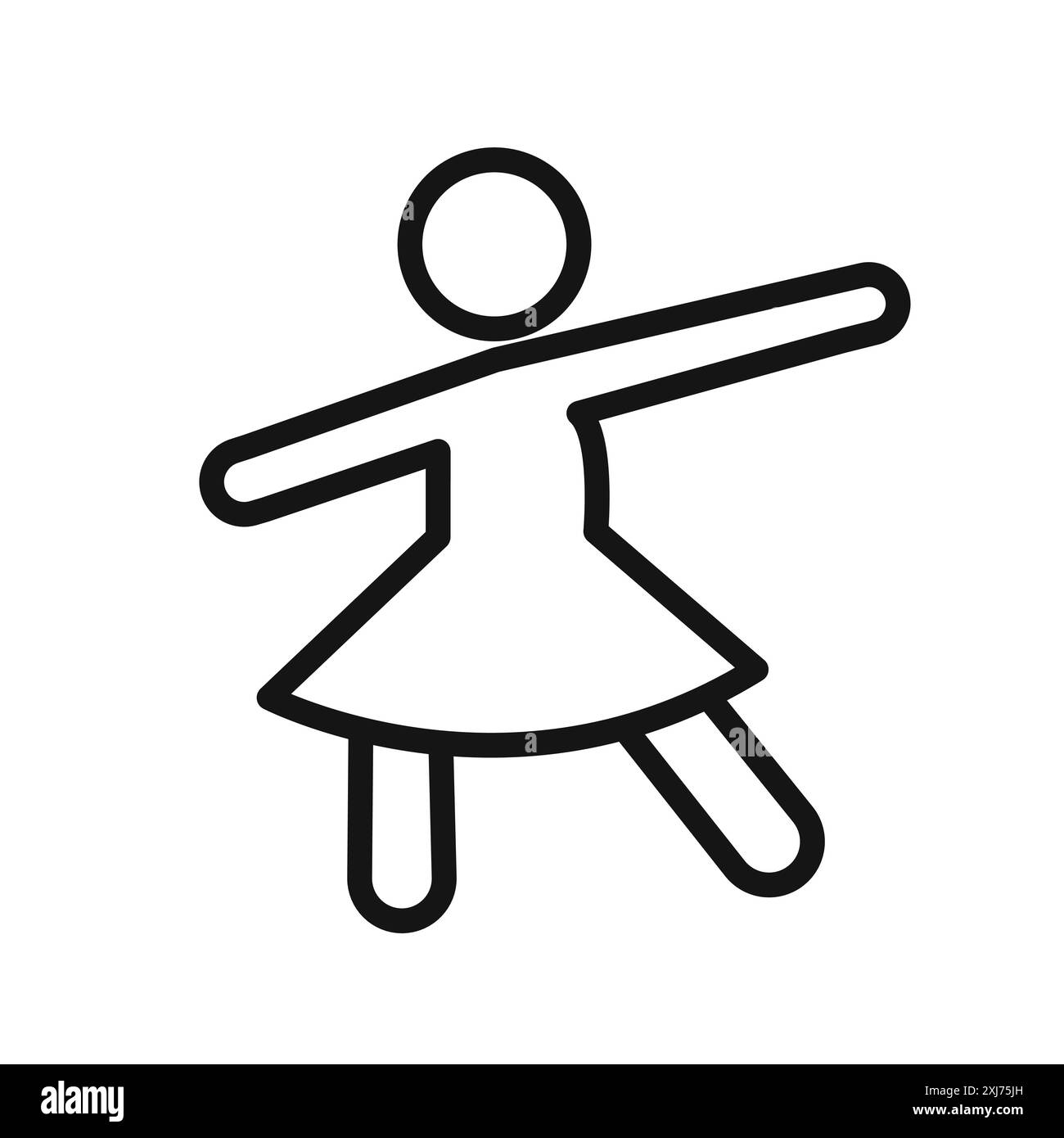 woman dancing icon vector line logo mark or symbol set collection ...