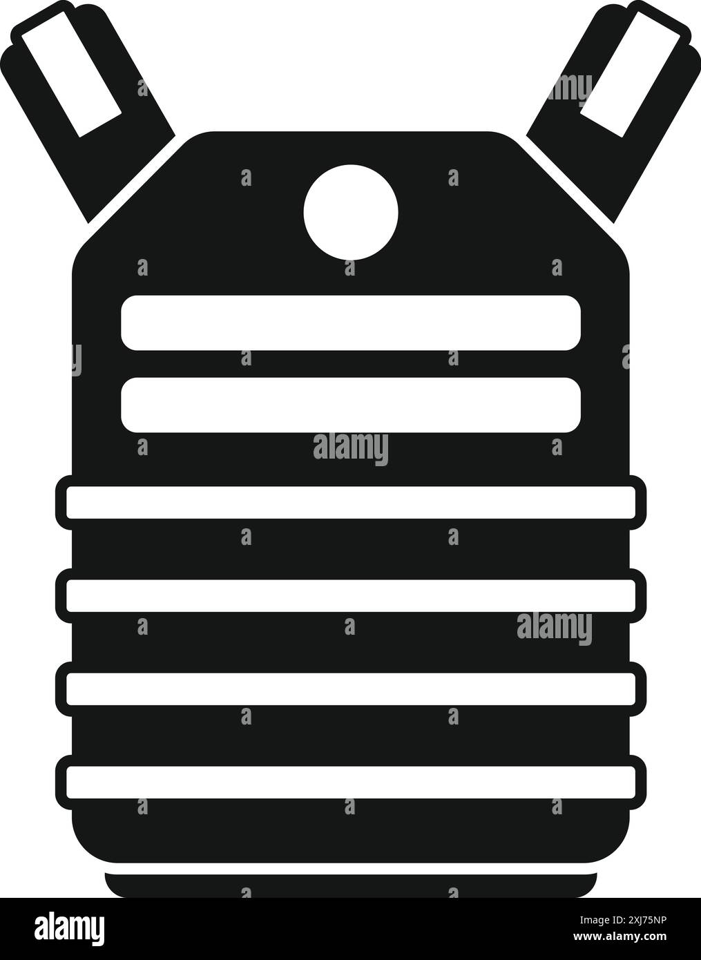 Black icon of a police body armor offering protection Stock Vector ...
