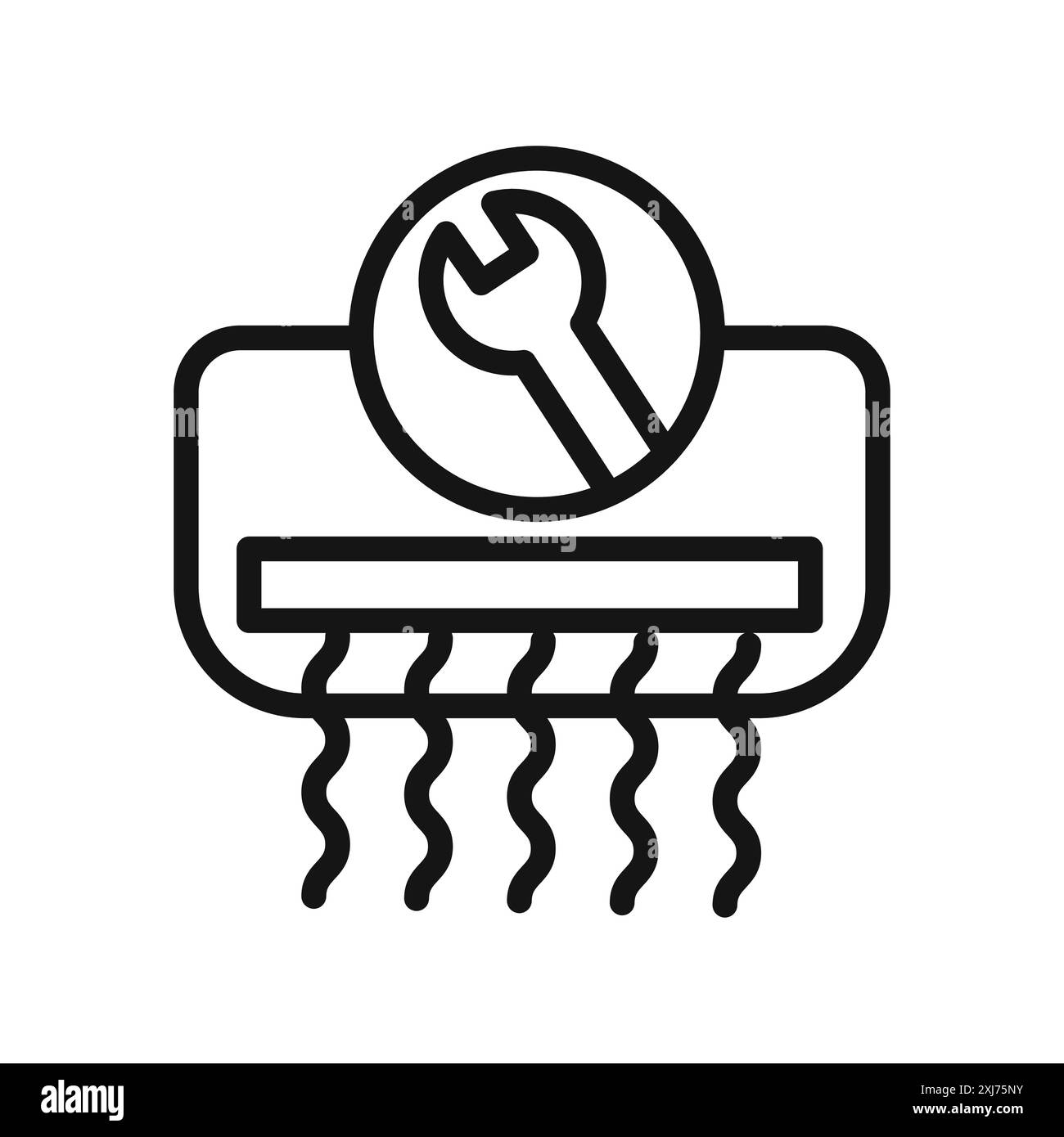 Repair air conditioner icon vector line logo mark or symbol set ...