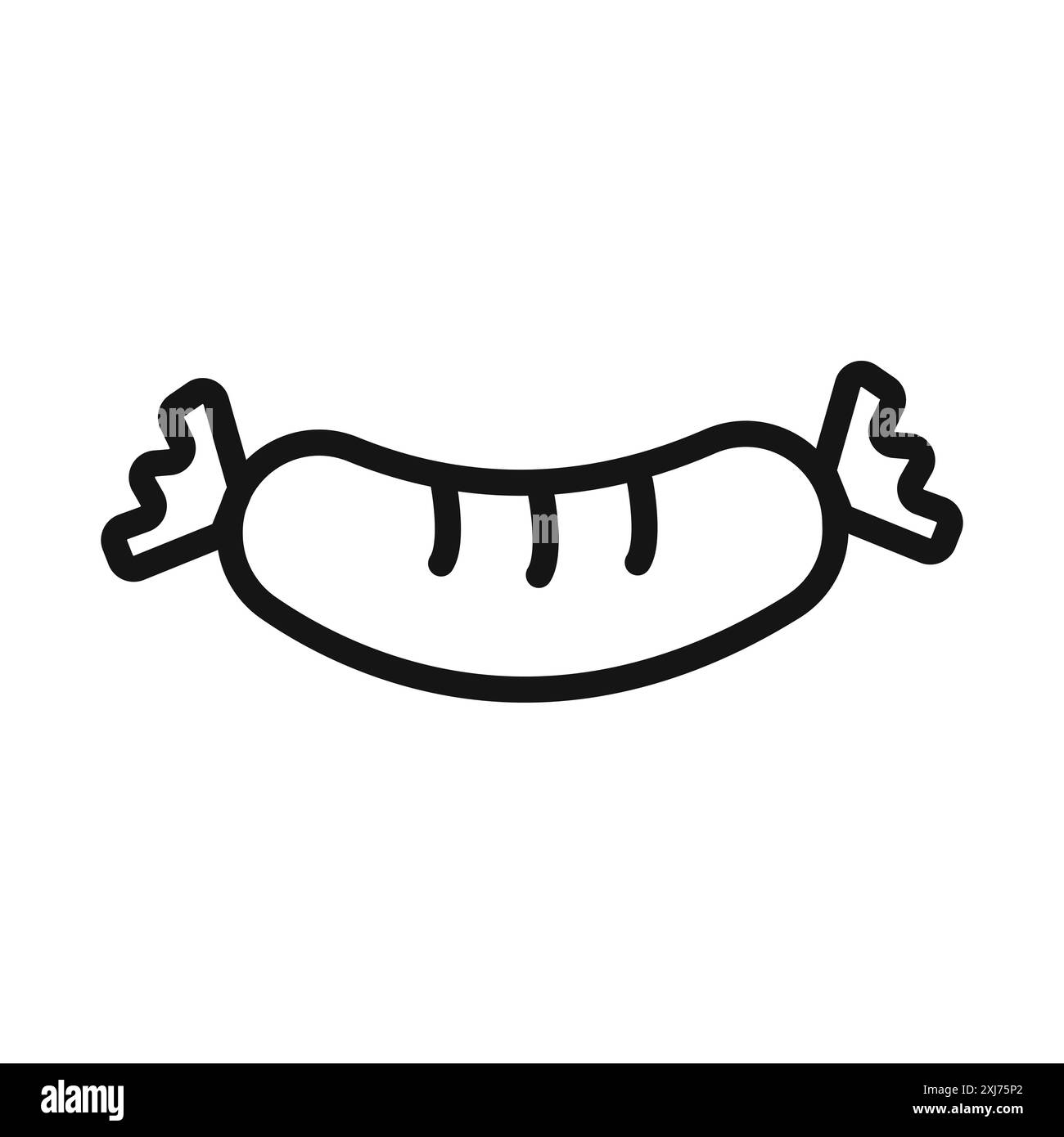 Sausage icon vector line logo mark or symbol set collection outline ...