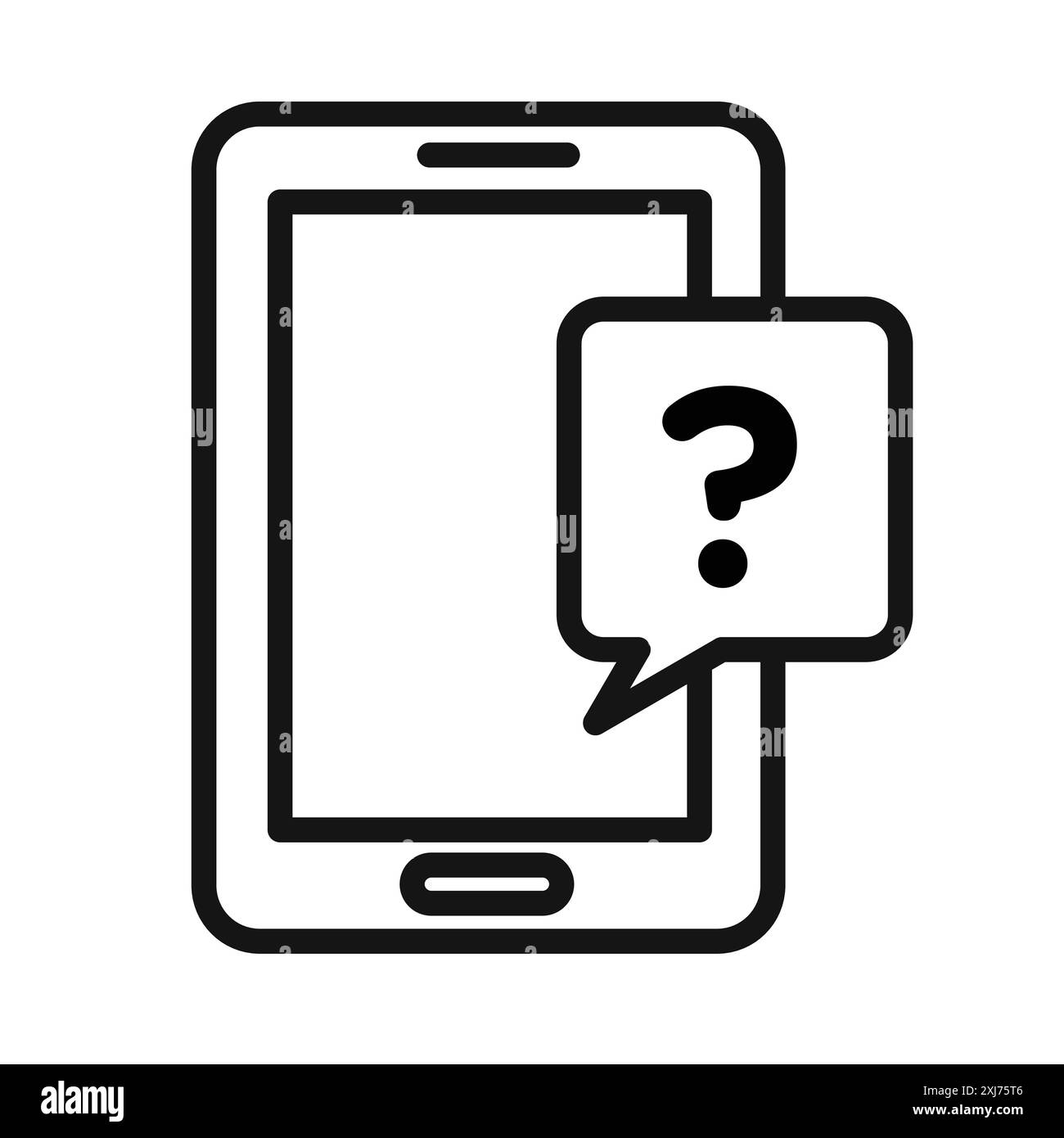 Smartphone Help and Support icon vector line logo mark or symbol set ...