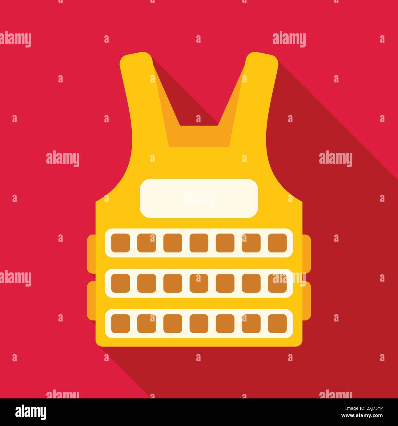 Yellow bulletproof vest for security guard or policeman providing ...