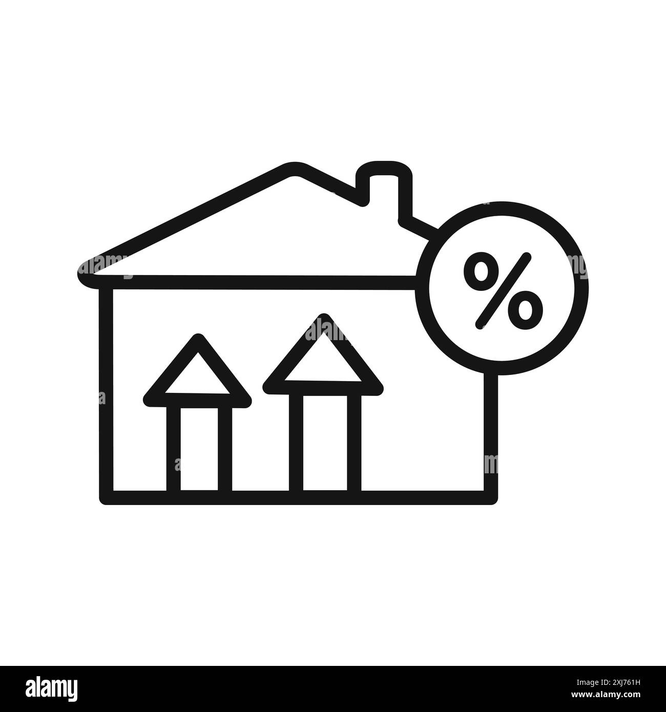 Rate for mortgage icon vector line logo mark or symbol set collection ...