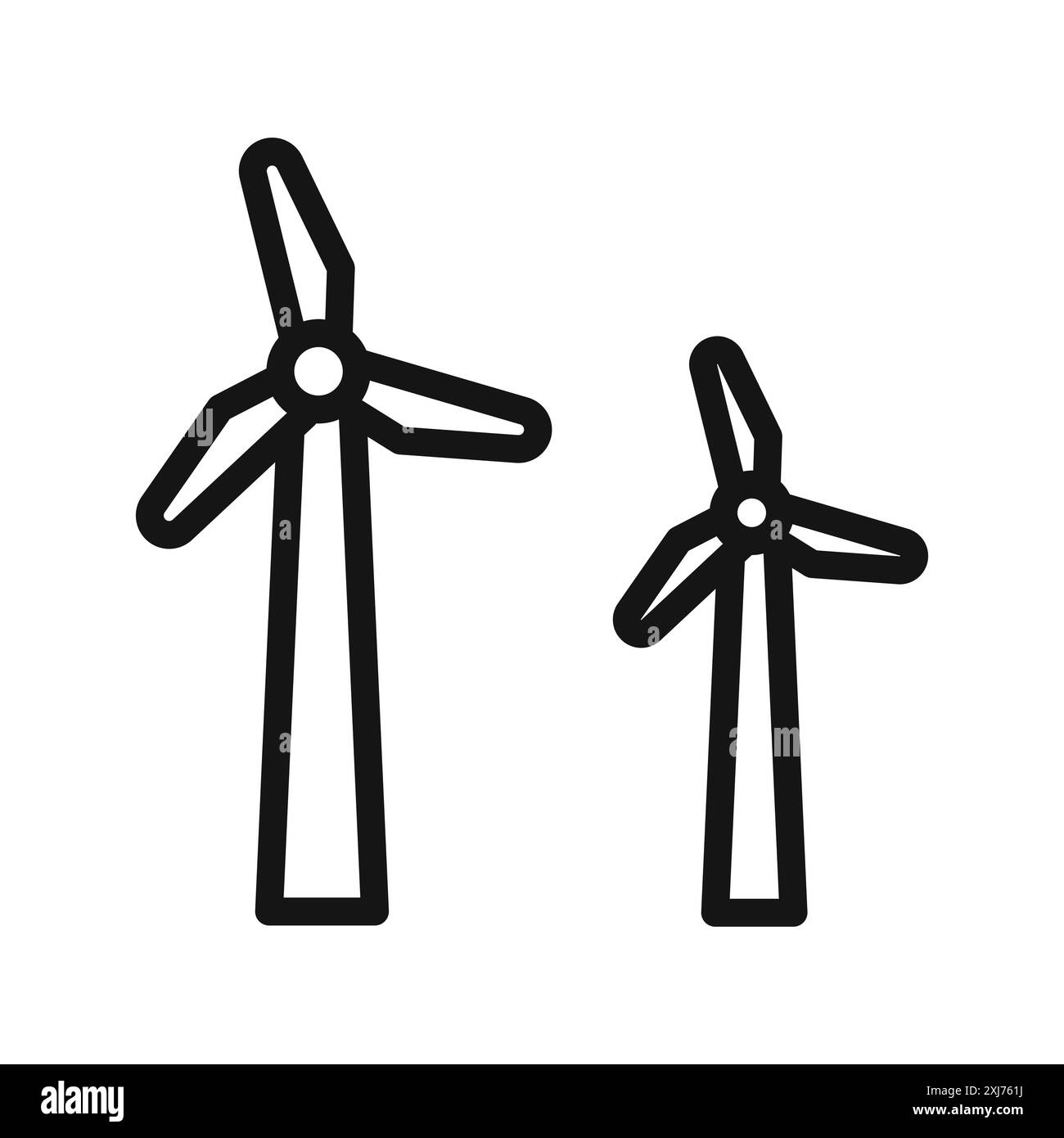 Wind turbine icon vector line logo mark or symbol set collection ...