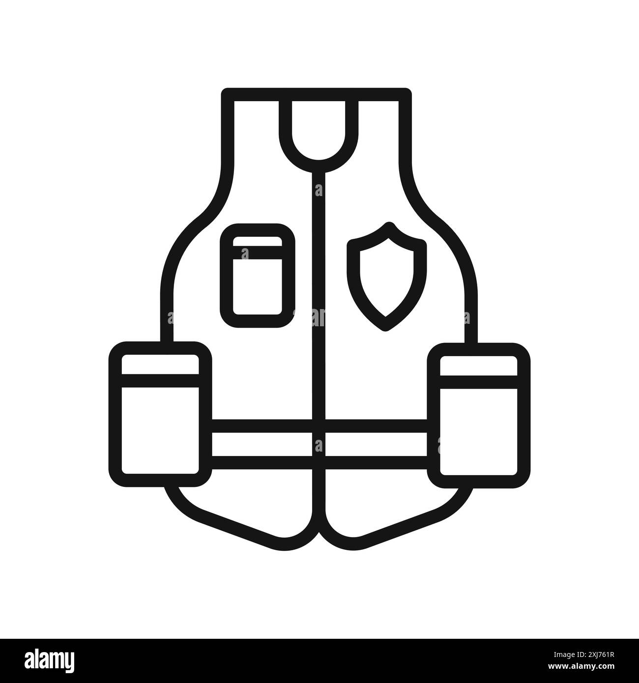 Reflective Police Vest Icon Vector Line Logo Mark Or Symbol Set Collection Outline Style Stock