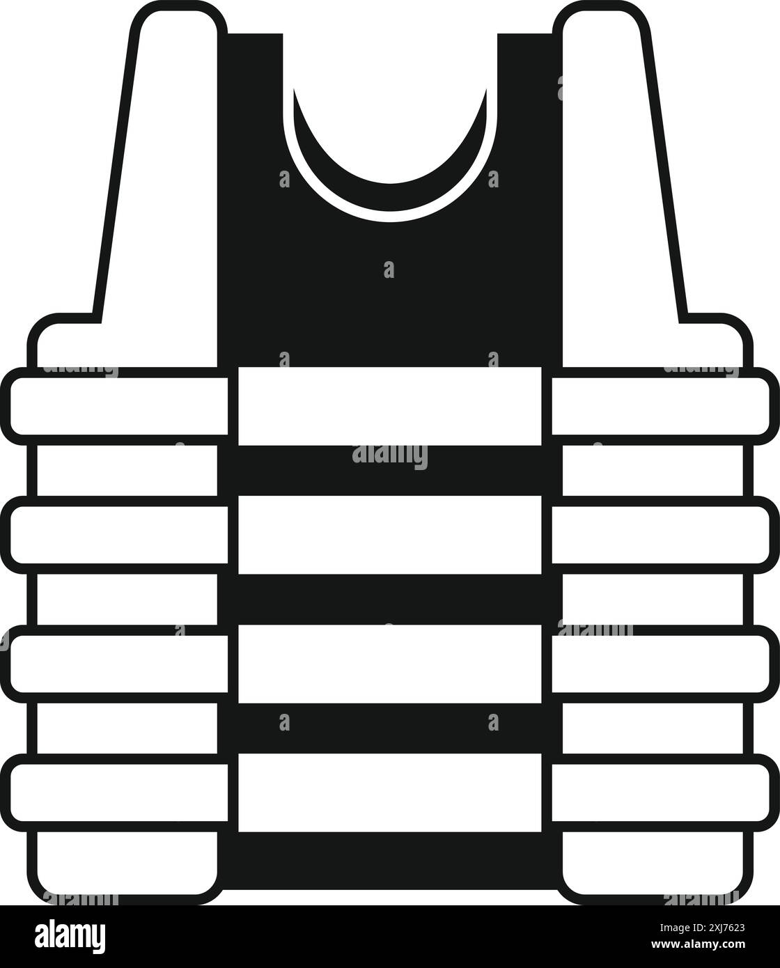 Black and white icon of a bulletproof vest offering protection from ...