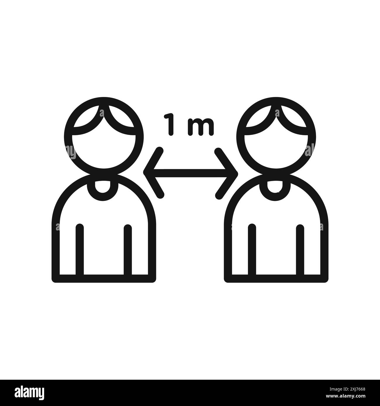 Social distancing icon vector line logo mark or symbol set collection ...