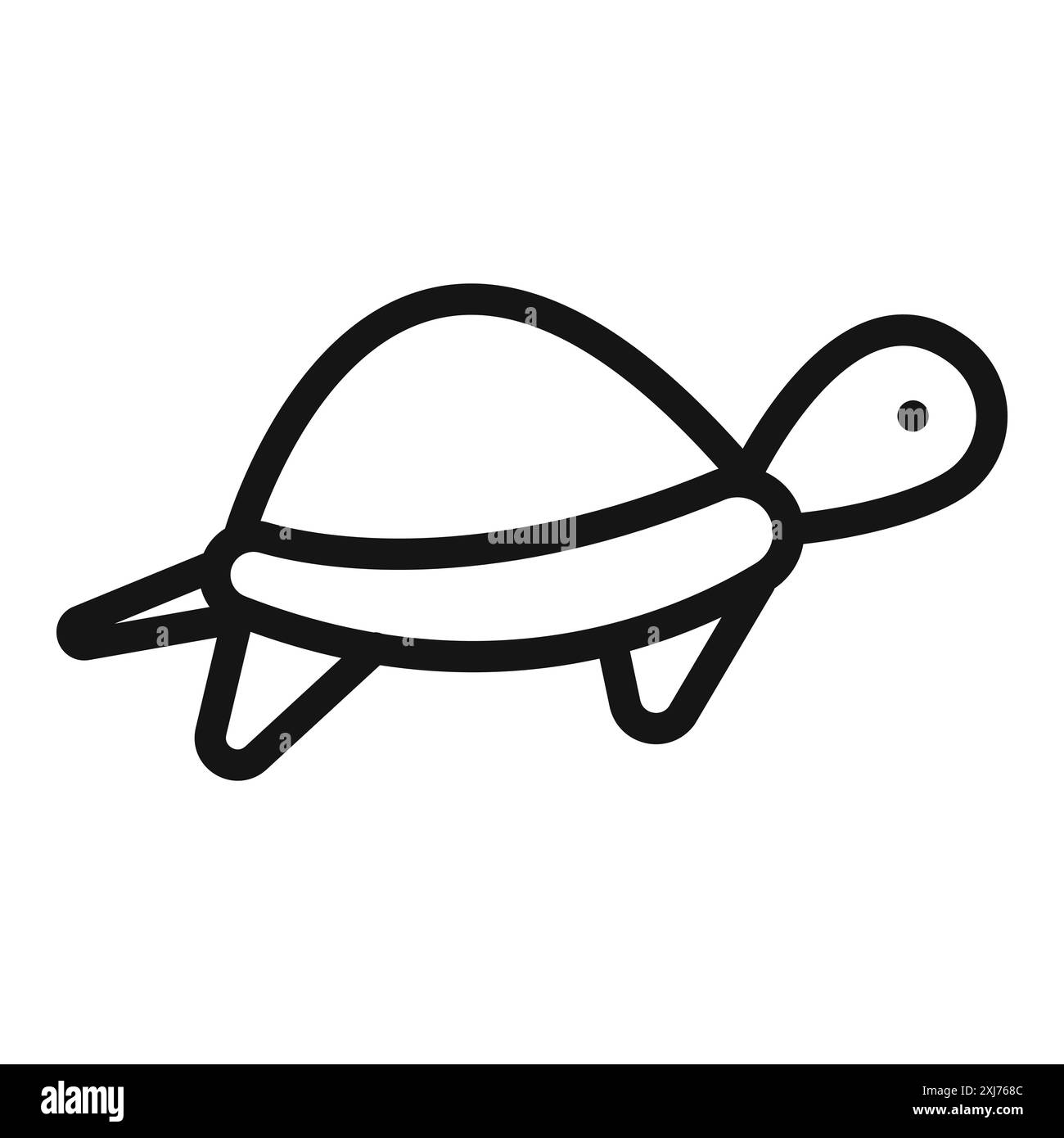 Tortoise icon outline illustration tortoise Black and White Stock ...