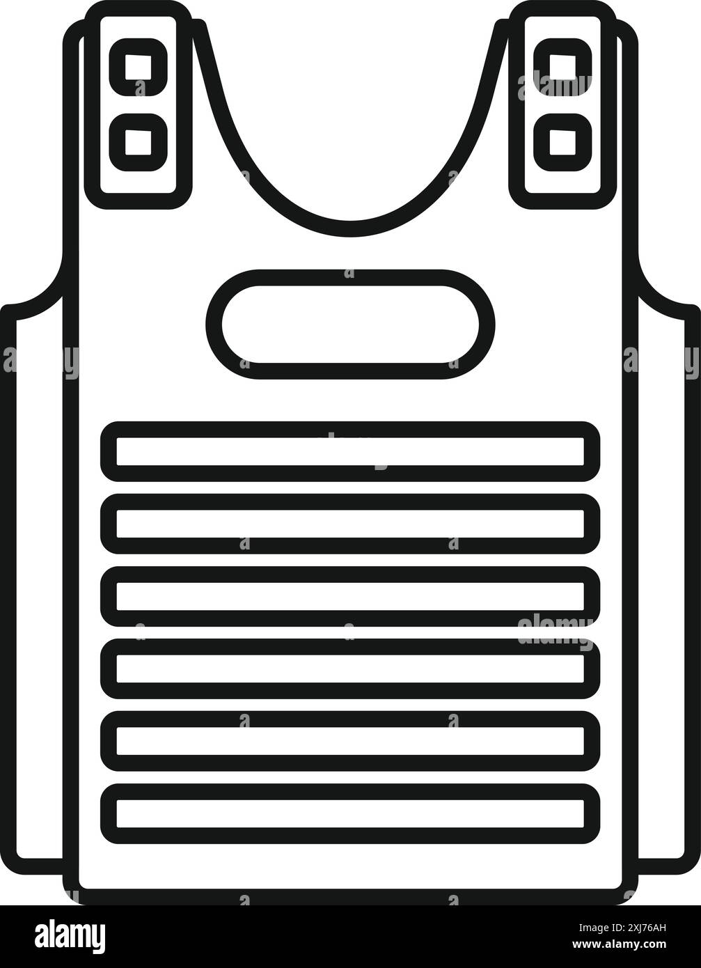 Line drawing of a bulletproof vest offering protection from gunfire ...