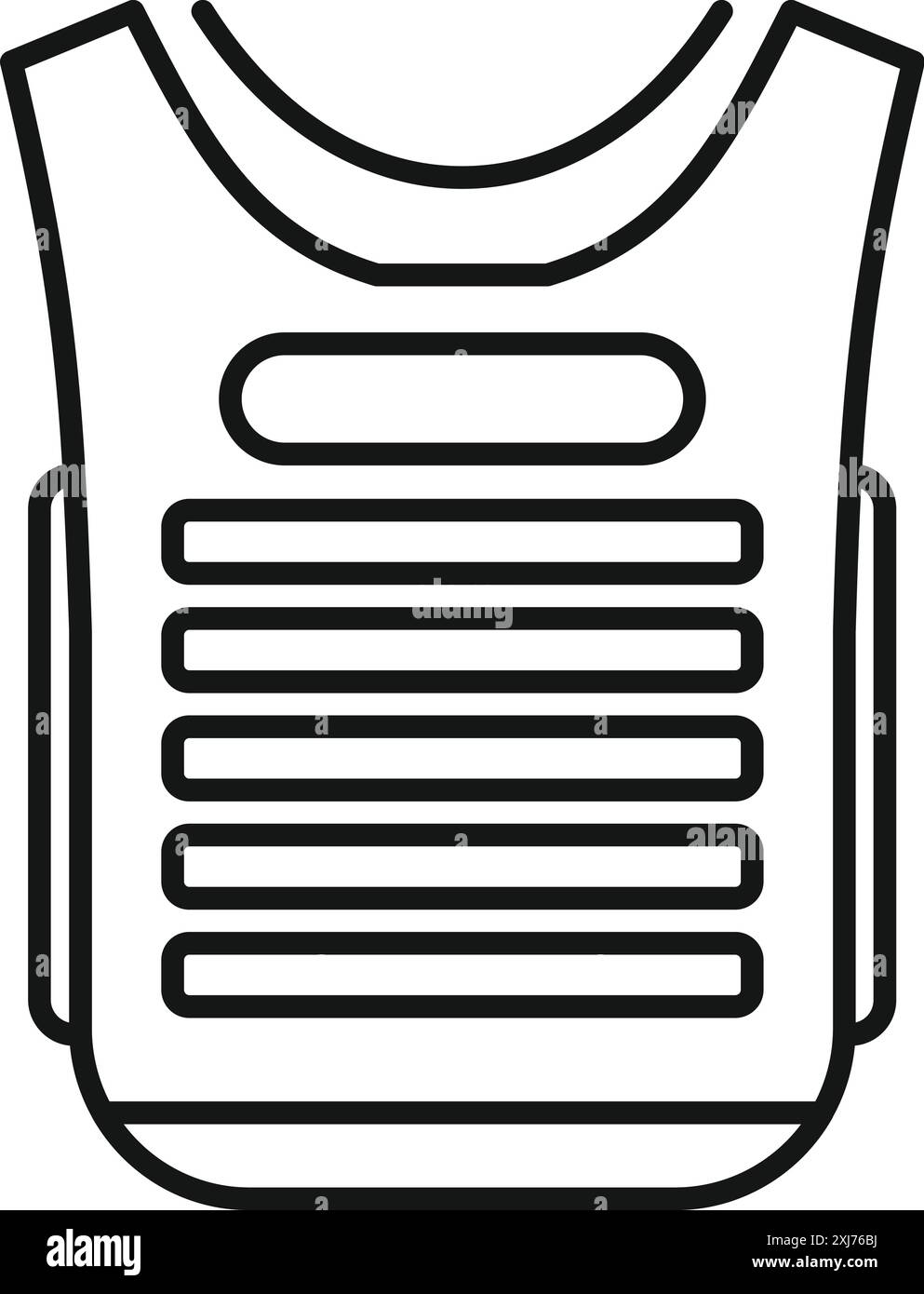 Line drawing of a bulletproof vest offering protection to police ...