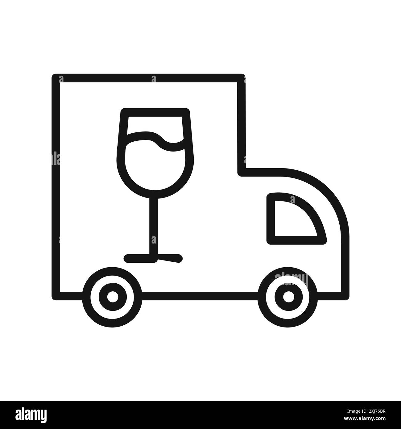 Wine delivery icon vector line logo mark or symbol set collection ...