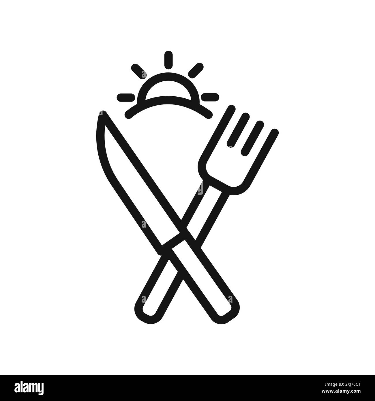 Sunrise Breakfast Icon vector line logo mark or symbol set collection ...