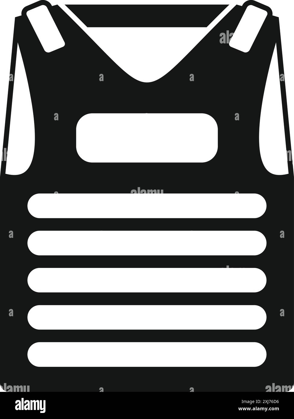 Black icon of a bulletproof vest offering ballistic protection ...