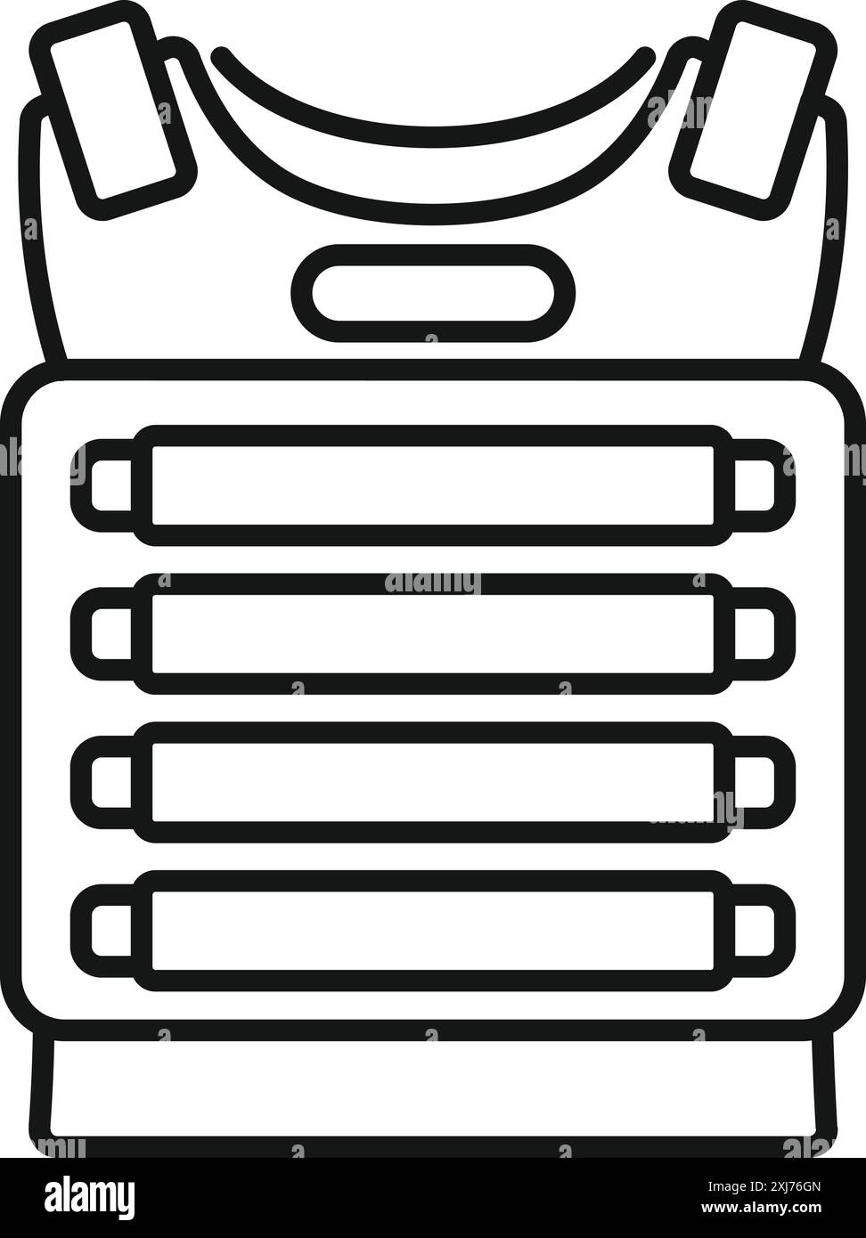 Line drawing of a bulletproof vest offering protection from gunshots ...