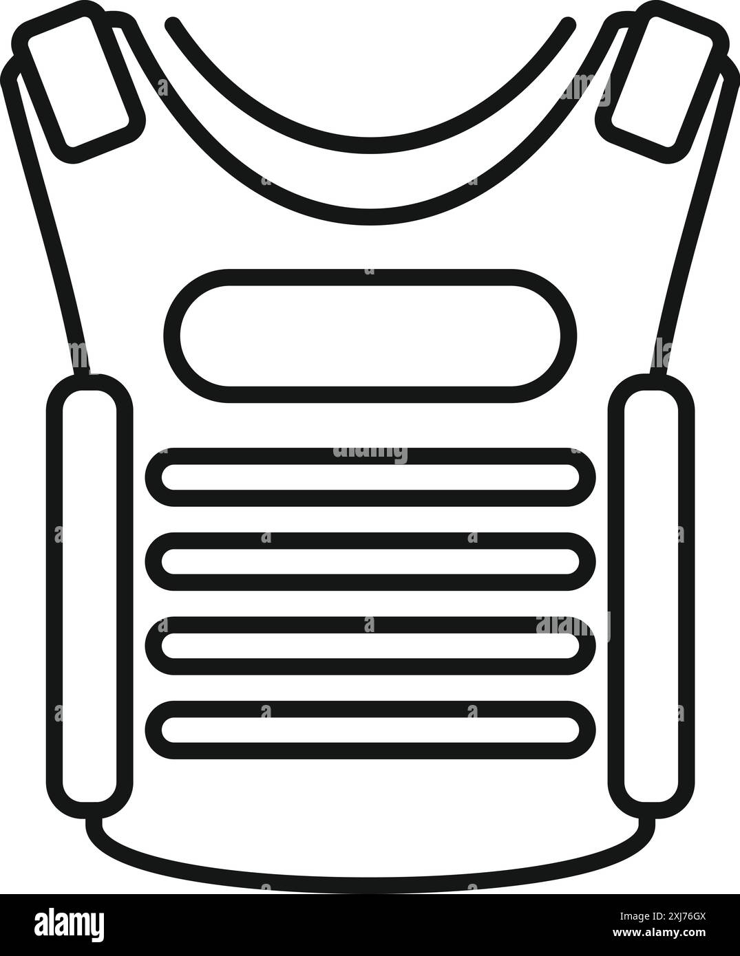 Line drawing of a bulletproof vest, providing safety and security to ...