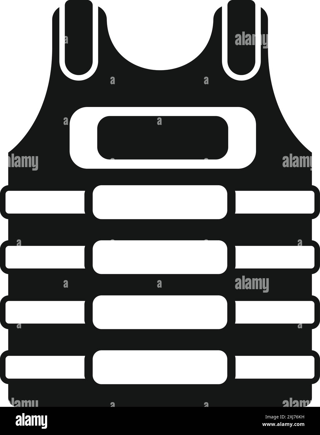 Simple icon of a bulletproof vest offering protection from gunfire for ...