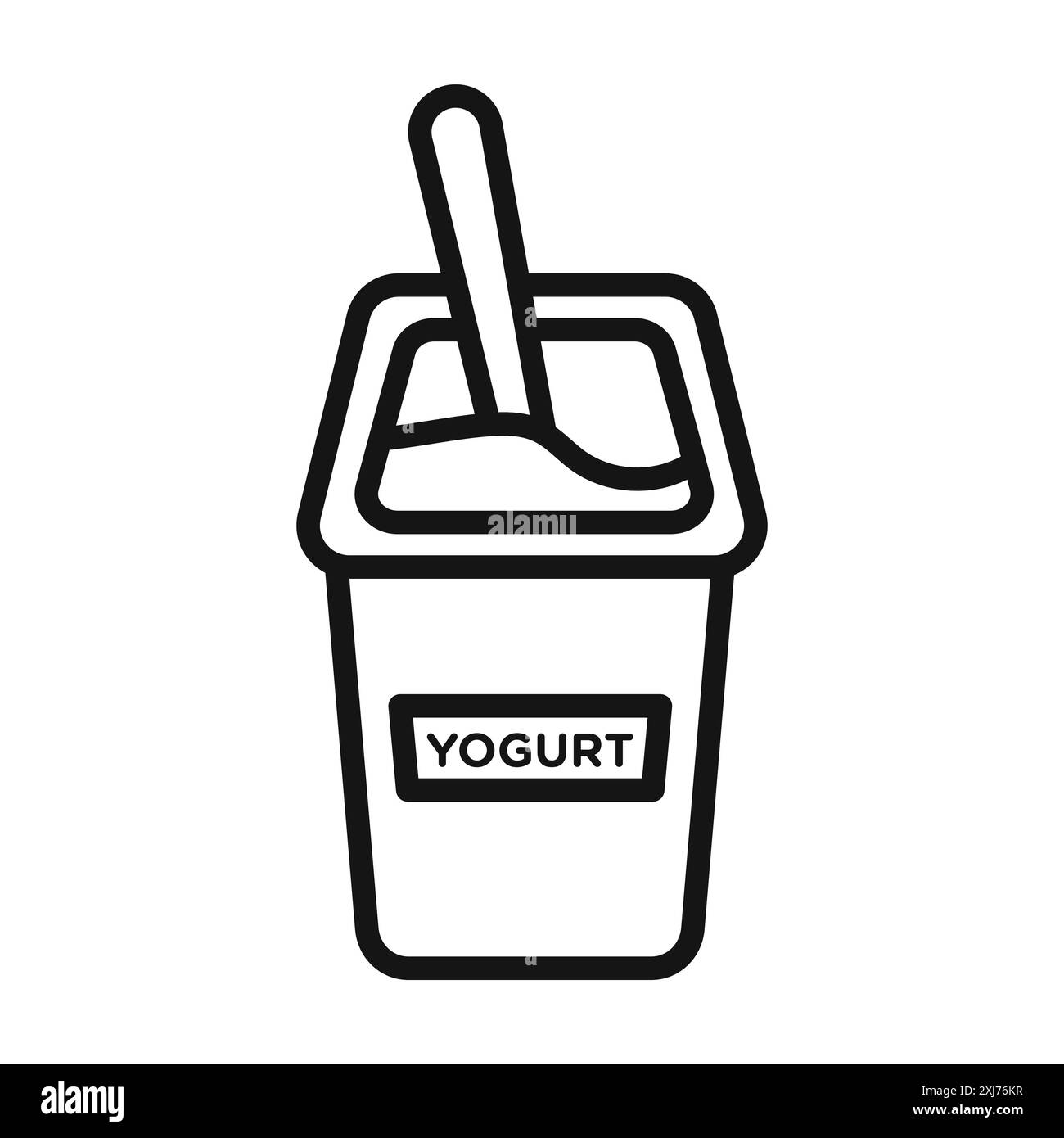 Yogurt icon vector line logo mark or symbol set collection outline ...