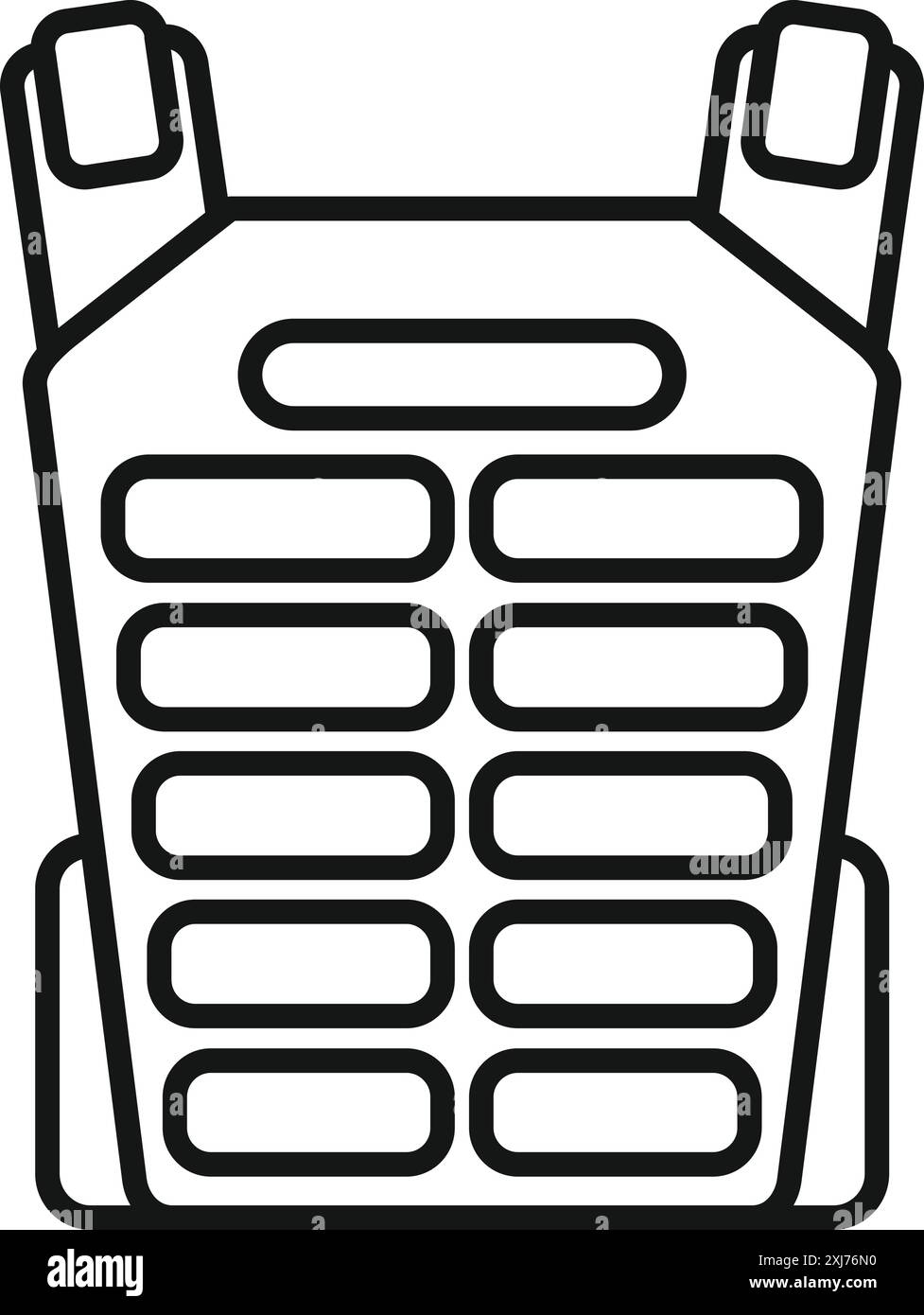 Line drawing of a bulletproof vest providing safety and protection ...