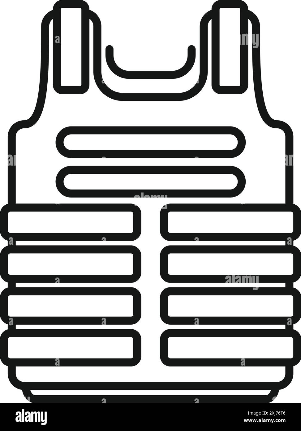 Simple illustration of a bulletproof vest, providing safety and ...