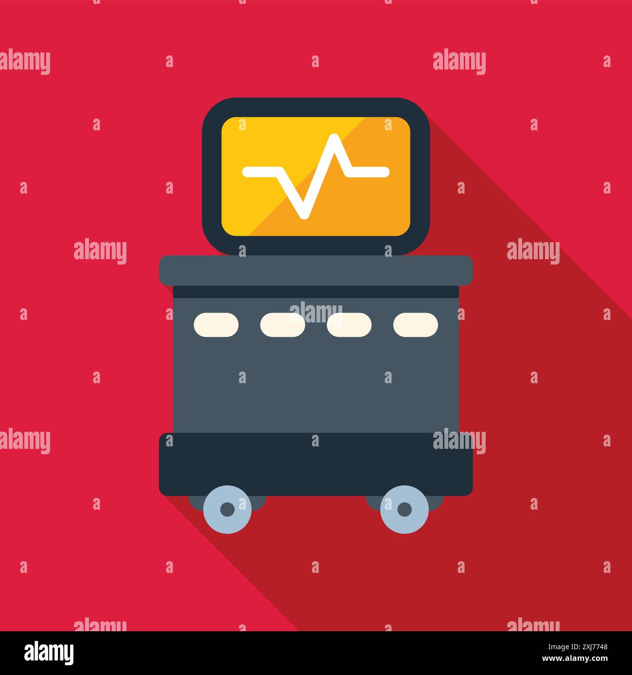 Electrocardiogram machine displaying heartbeat on a monitor screen ...