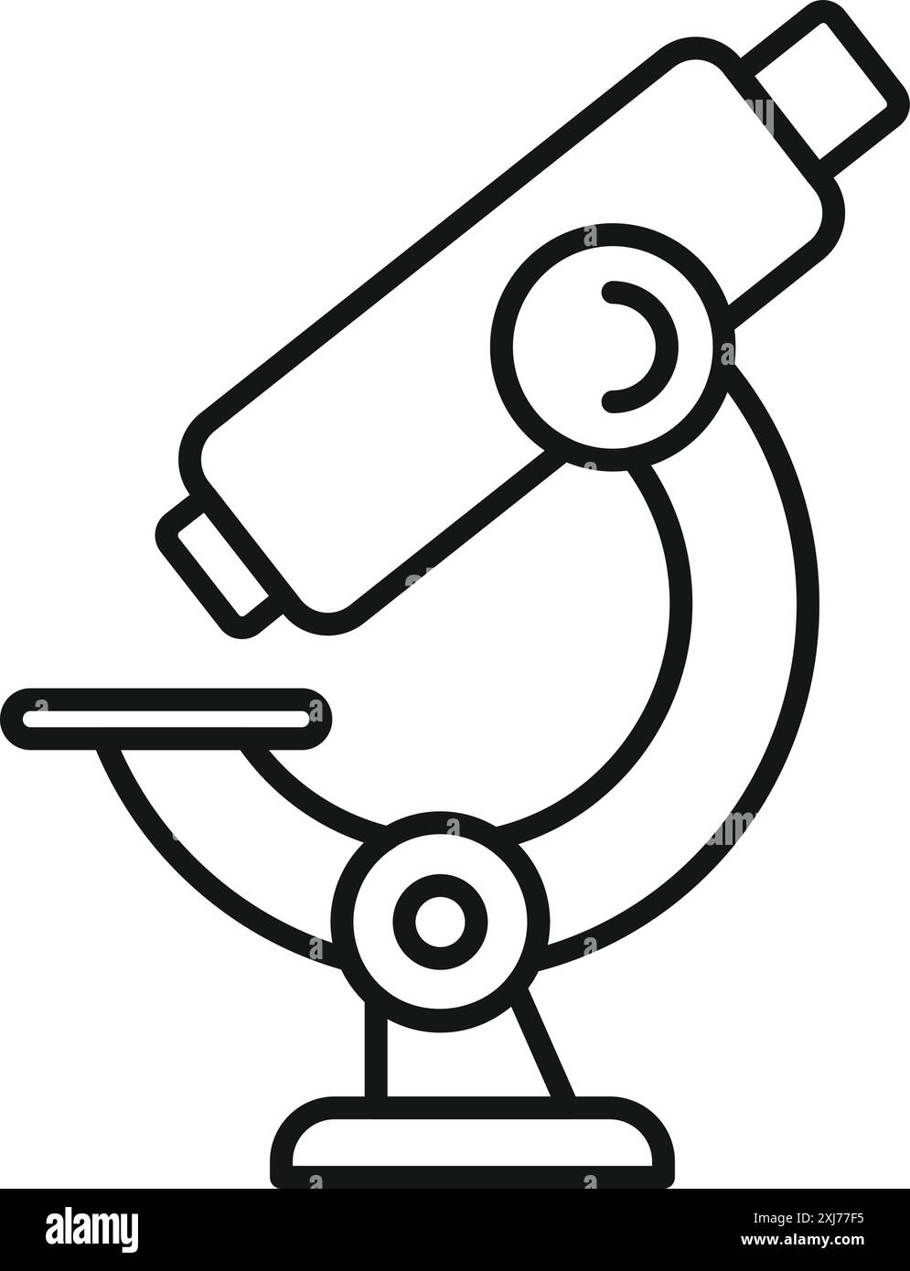 Line icon of a microscope, representing scientific exploration and ...