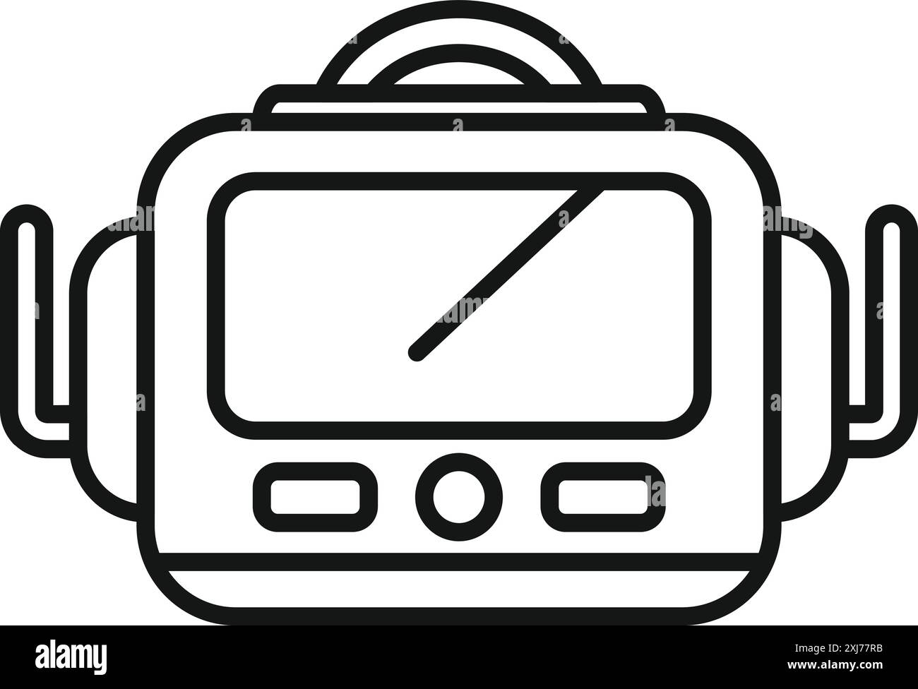 Electronic device for communication with antenna, buttons, display and ...