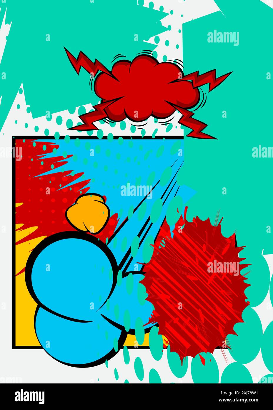 Cartoon Super Background, comic book abstract backdrop. Retro vector ...