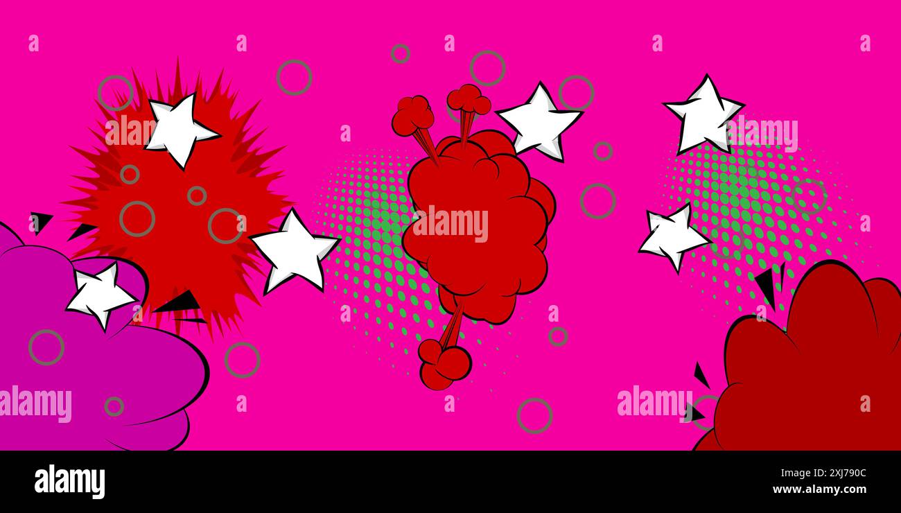 Cartoon Super Background, comic book abstract backdrop. Retro vector ...
