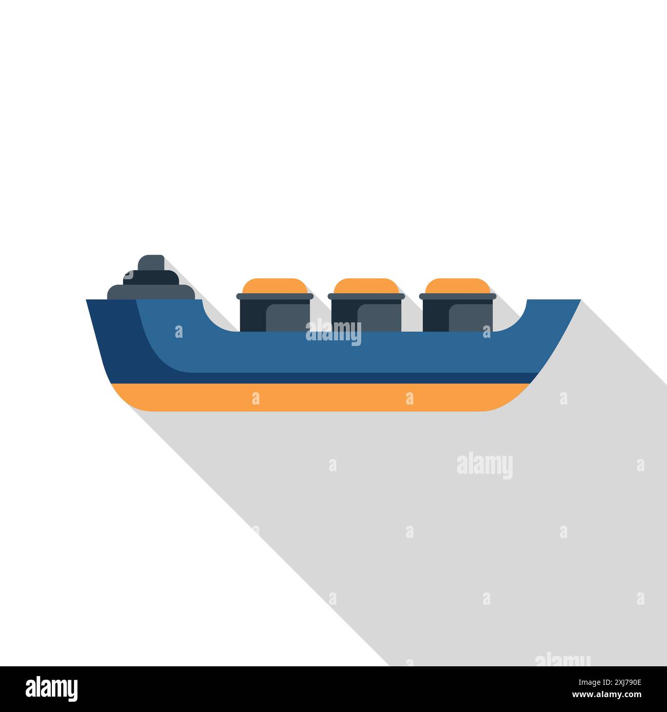 Dry cargo ship carrying freight containers across ocean, global ...
