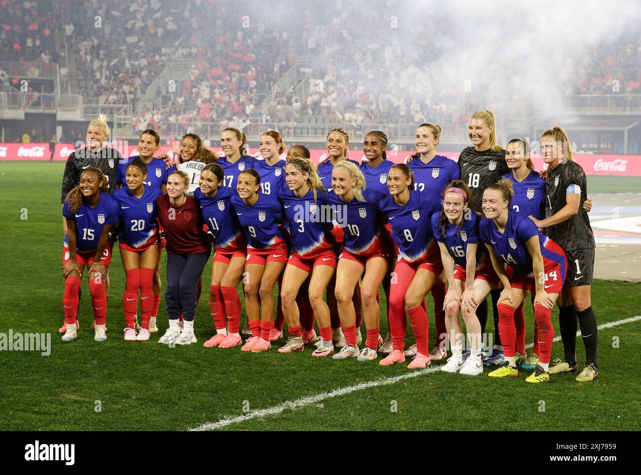 Washington DC, USA. 16th July, 2024. USWNT group pose for a photo after ...