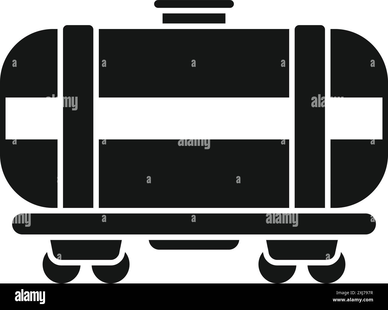 Black simple style icon of a railroad tank car transporting oil and ...