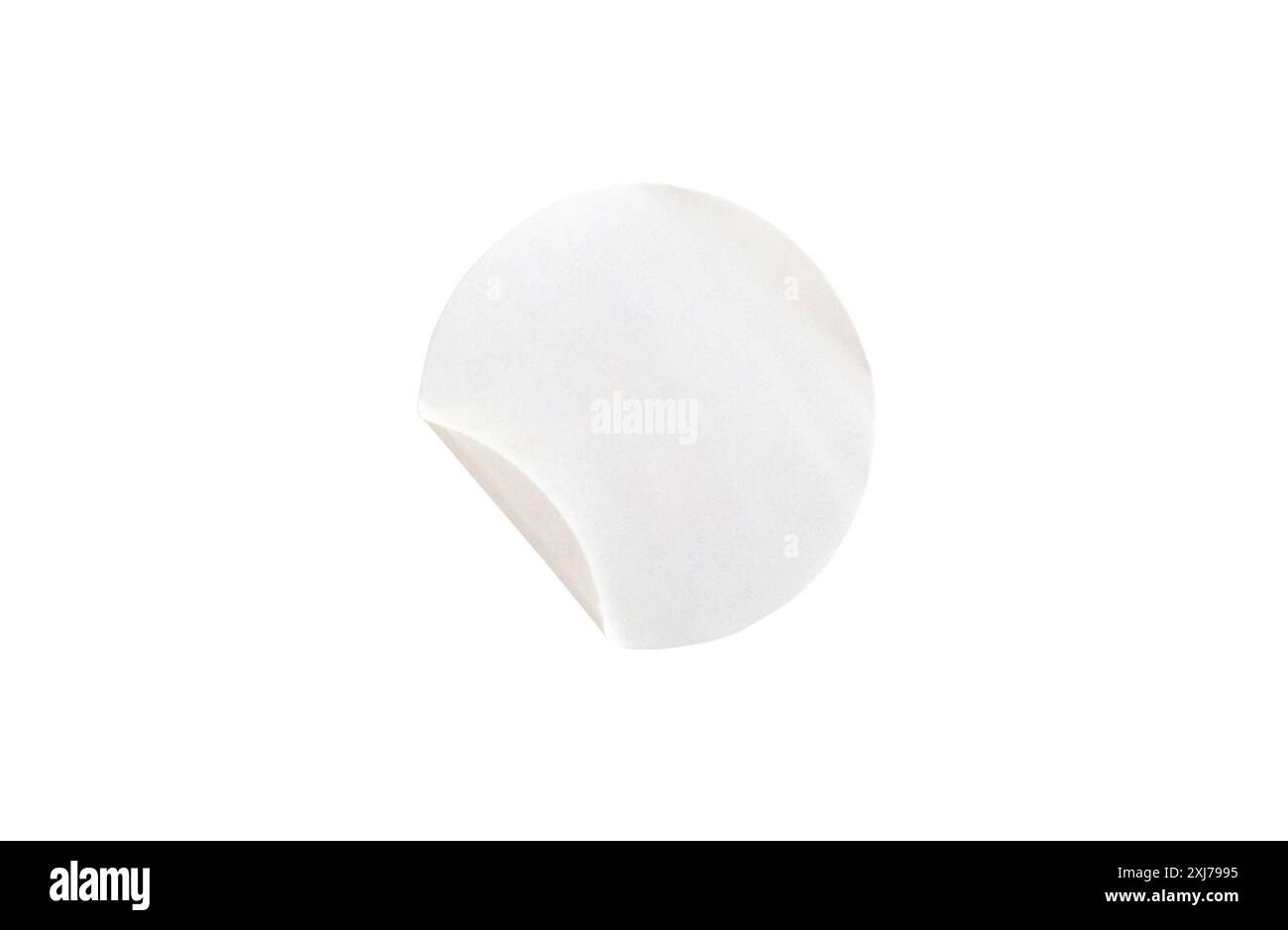 Blank white circle paper sticker label isolated on white background ...
