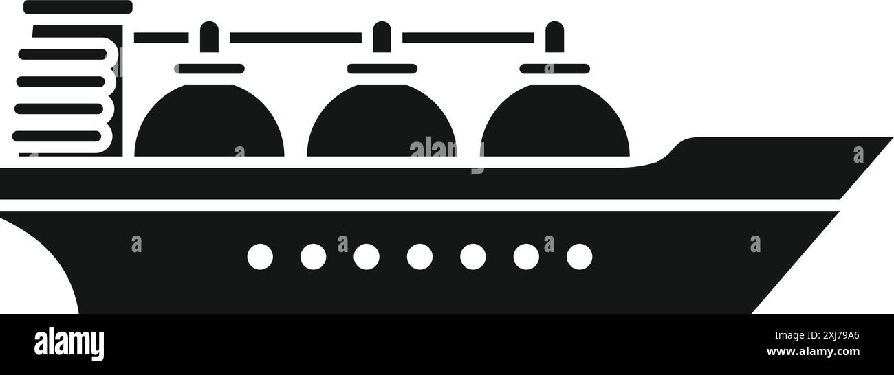 Black and white icon of a gas carrier ship transporting liquefied natural gas Stock Vector Image ...