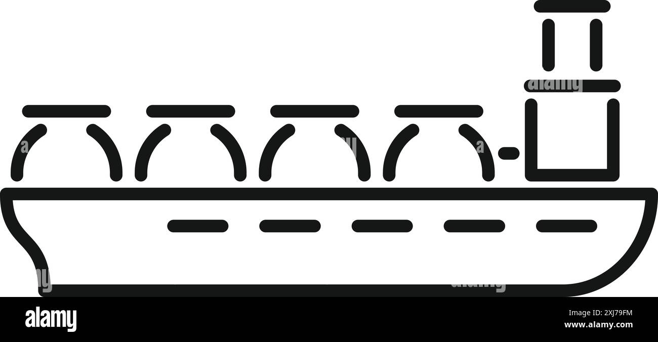 Simple icon of a gas carrier ship transporting lng across the ocean for ...