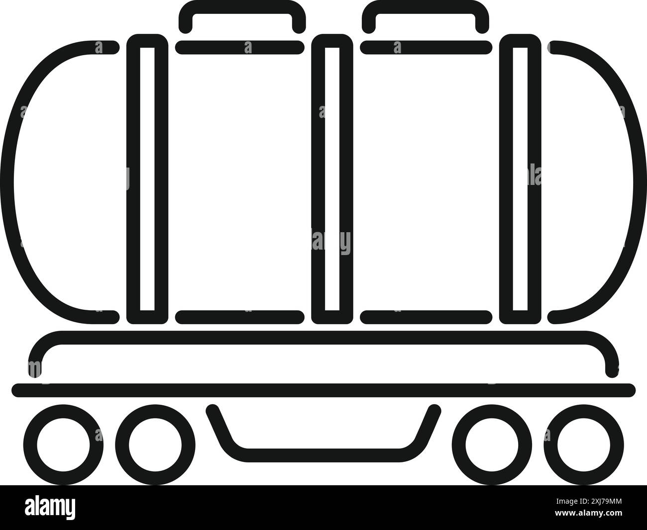 Line drawing of a tank wagon carrying oil products for fueling by rail ...
