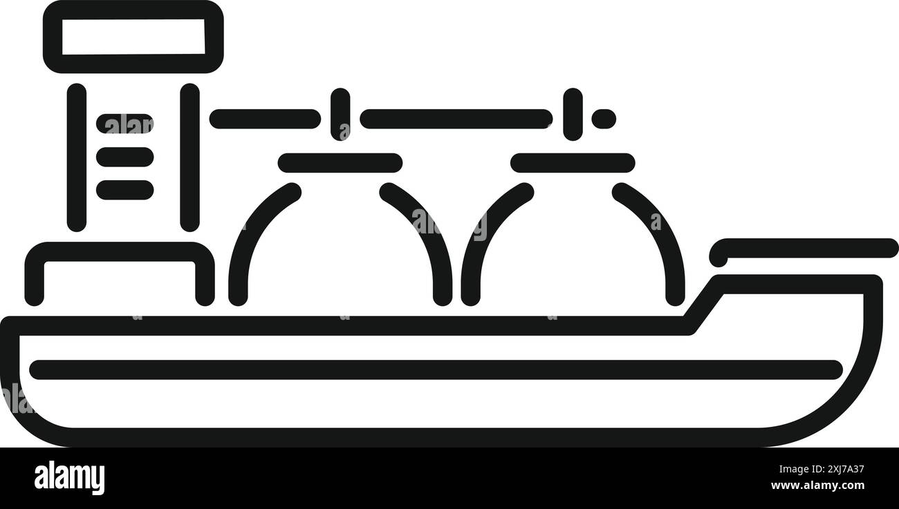 Lng carrier ship delivering liquefied gas fuel by sea with storage ...
