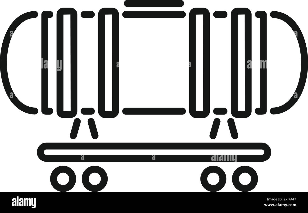 Black and white icon of a tank trailer for milk or water transportation ...