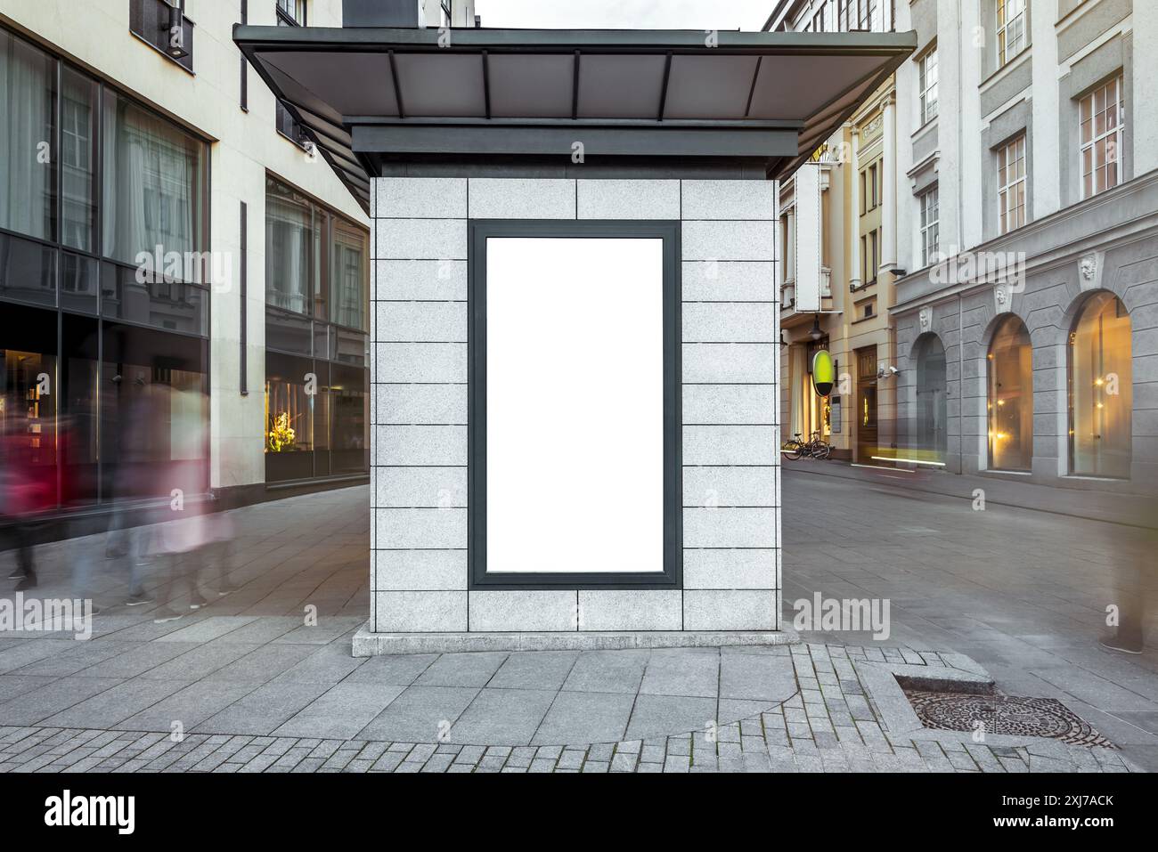 Blank Mockup Of Vertical Street Poster Billboard In City Street. Front ...